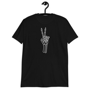 Skeleton Hand Peace Sign Shirt // Halloween Shirt, Hippie Shirt ...