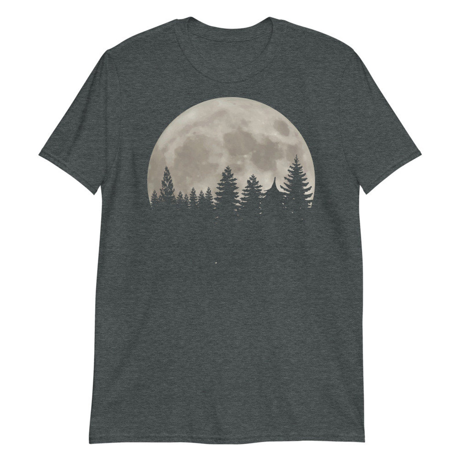 Mens Graphic Tees Moon & Trees Moon Tshirt Gift for Men - Etsy