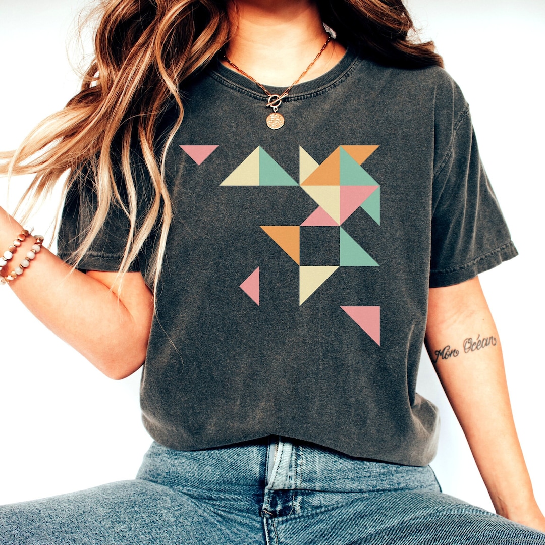 Geo Pastel Triangles Shirt 1 Modern Tee Abstract T-shirt Modern Shirt ...