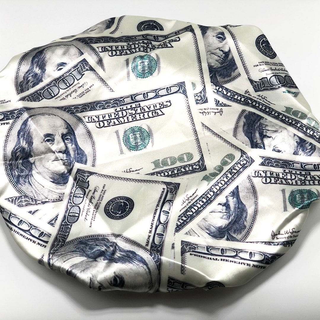 Money Designer Bonnet | Silk Bonnet for Curly Hair | Adult Sleep ...