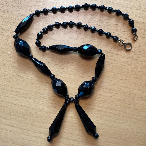 Antique French Jet Necklace - Etsy