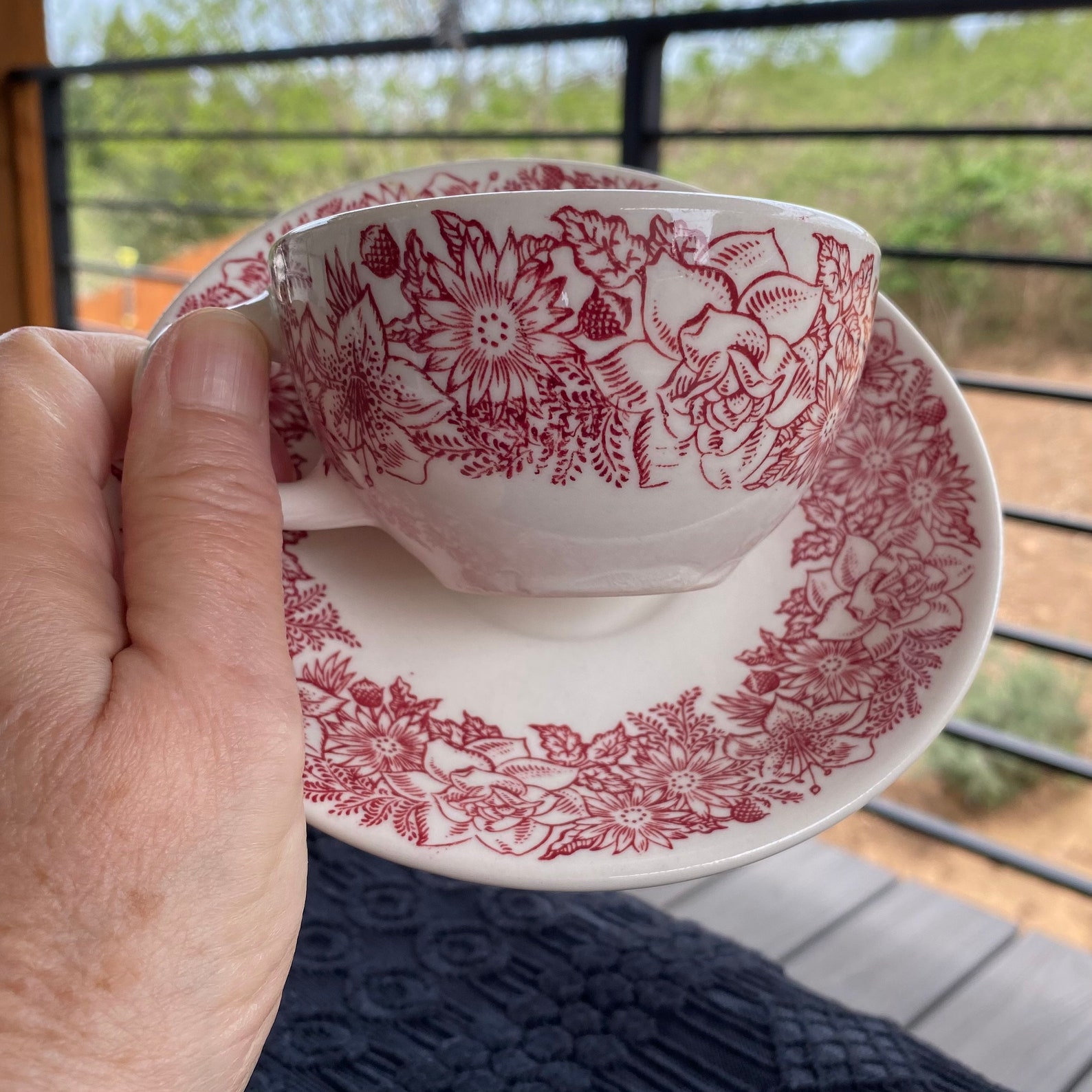 Vintage Wallace China Restaurant Ware Cup & Saucer Red - Etsy