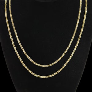 10k Real Gold Diamond Cut Ice Link Chain Necklace 16 Inc 18 Inch 20 ...