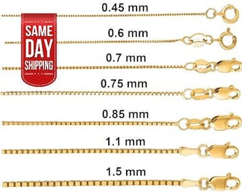 Solid 14K Gold Box Chain Necklace, Delicate Dainty Layered Necklace - Etsy