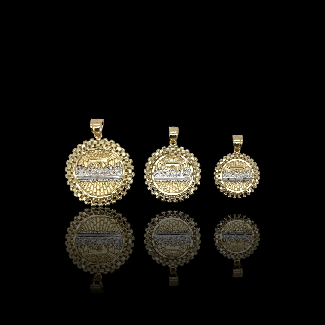 10K Yellow Gold Apostles Last Supper Charm/pendant, Authentic, Textured ...