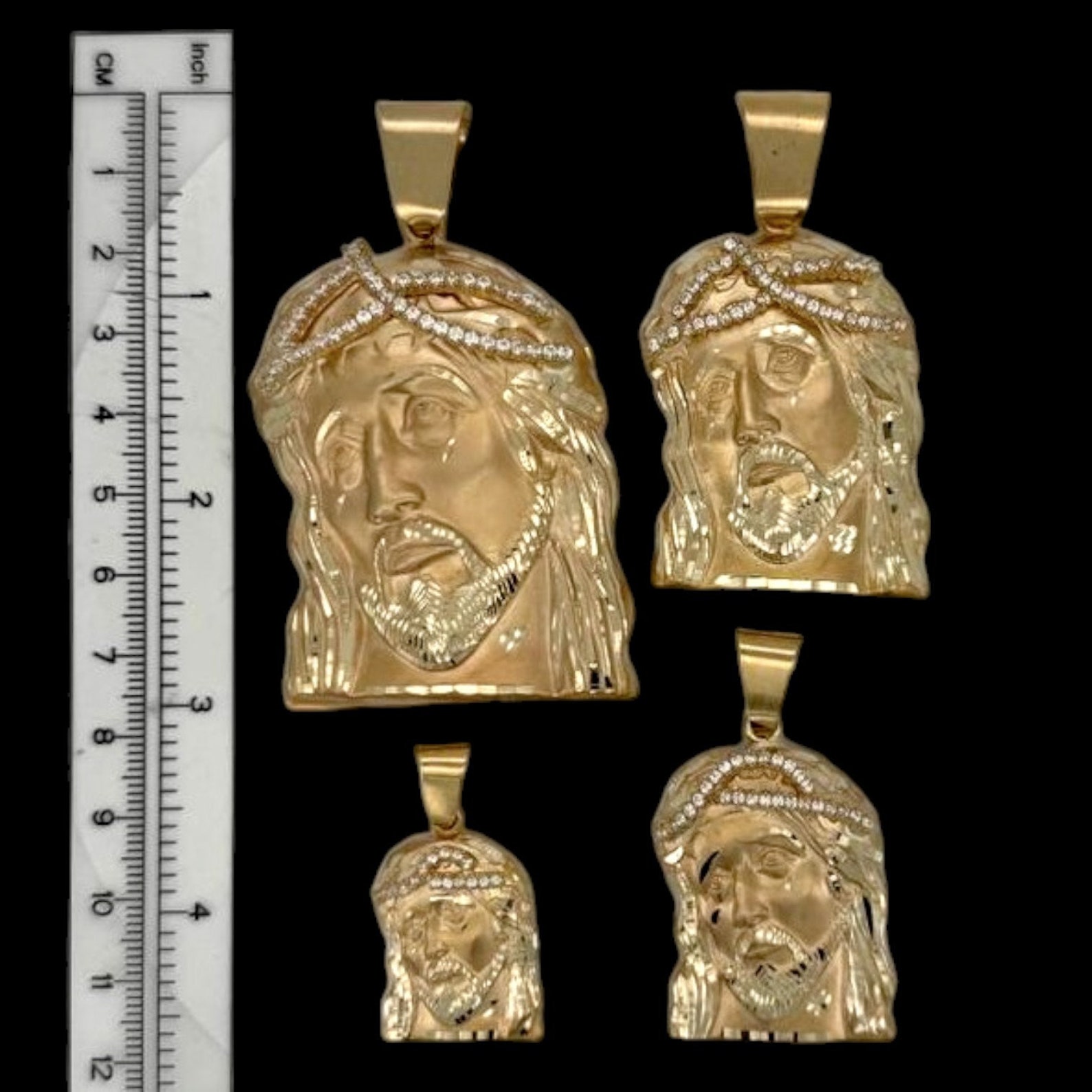 Jesus Head Pendant - 10K Yellow Gold - Etsy