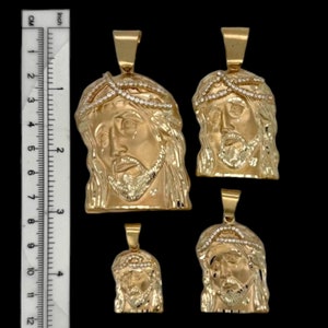Jesus Head Pendant - 10K Yellow Gold - Etsy