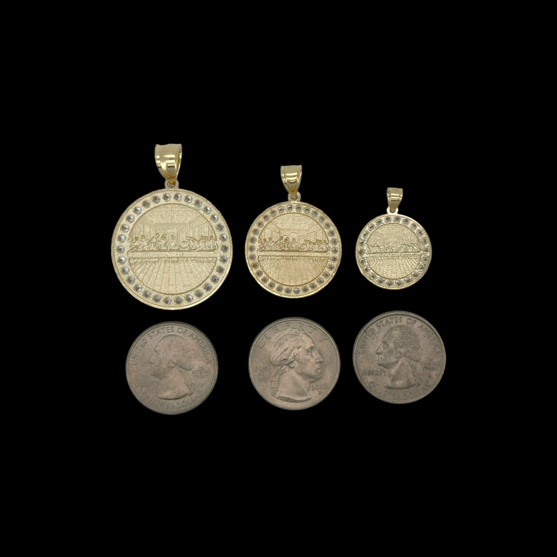 10K Yellow Gold Apostles Last Supper Medallion Charm/pendant, Authentic ...