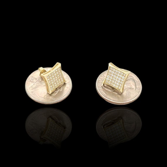 Square ZC Earrings - 10K Yellow Gold - Etsy Square ZC Earrings - 10K Yellow Gold - Etsy