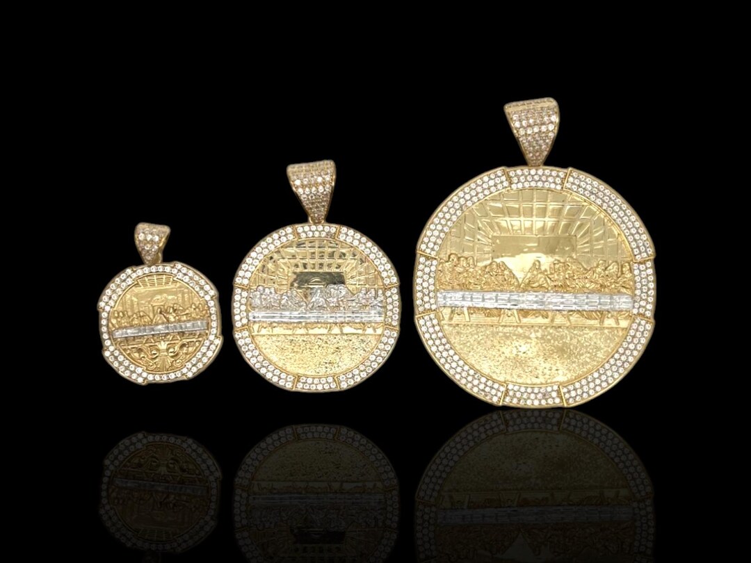 10K Yellow Gold Apostles Last Supper Charm/pendant, Authentic, Textured ...