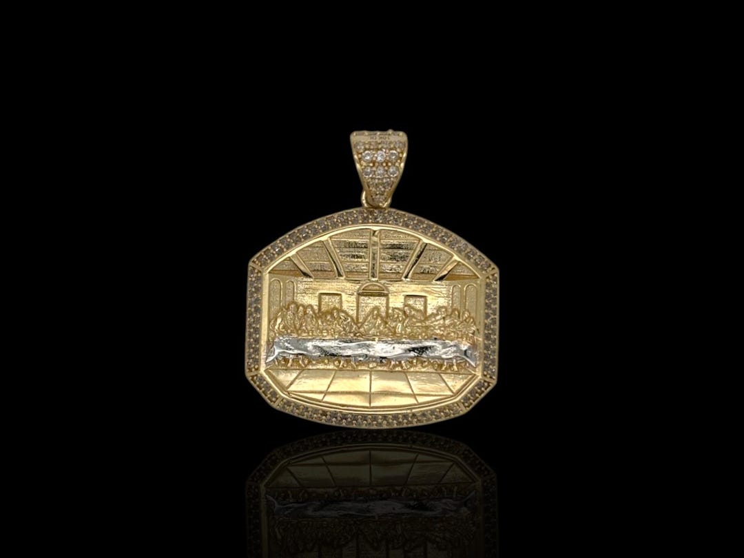10K Yellow Gold Apostles Last Supper Charm/pendant, Authentic, Textured ...