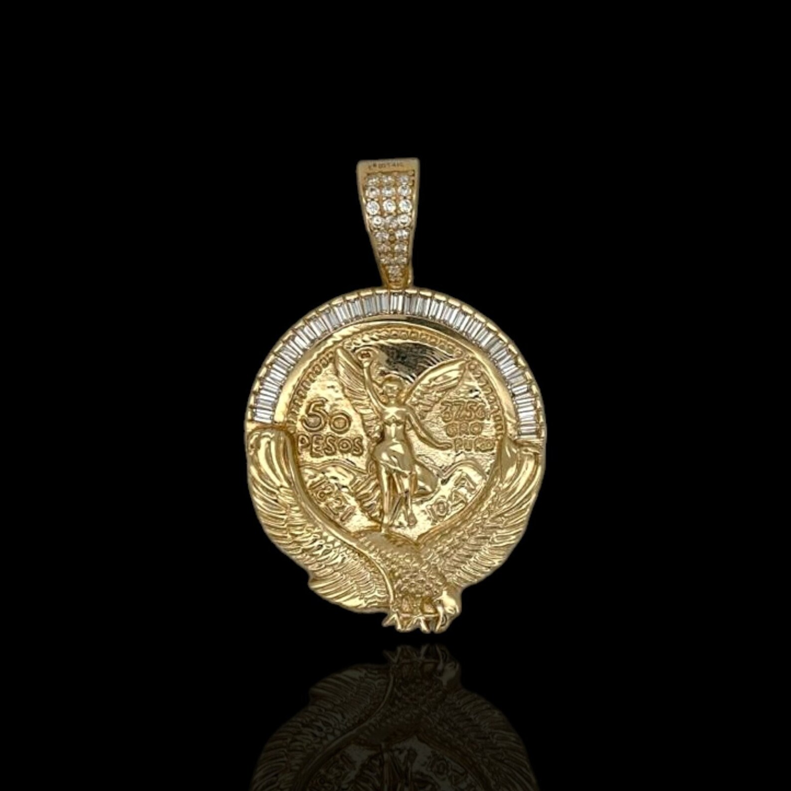 Coin Centenario Mexicano Pendant - 14K Solid Gold - Etsy