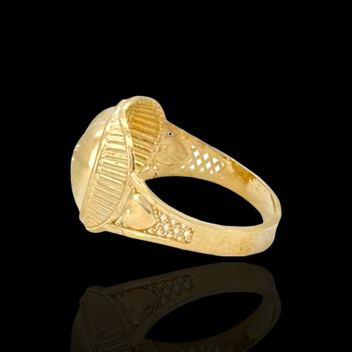 Puffed Heart Ring - 10K Yellow Gold - Etsy