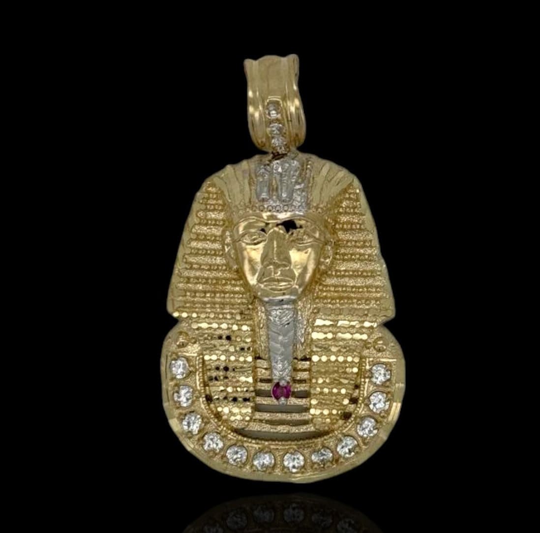 Egyptian "pharaoh" Pendant - 10K Yellow Gold - Etsy