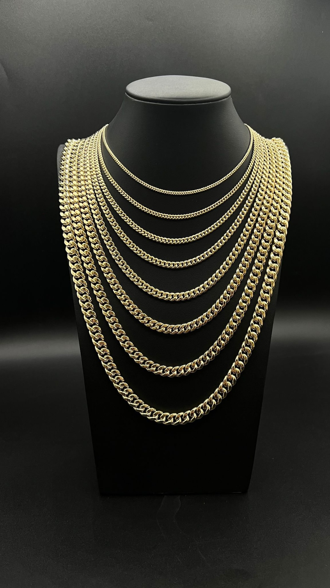 10K Solid Miami Cuban Chain, 10kt Gold Chain, Real Gold Chain, 3mm 3 ...