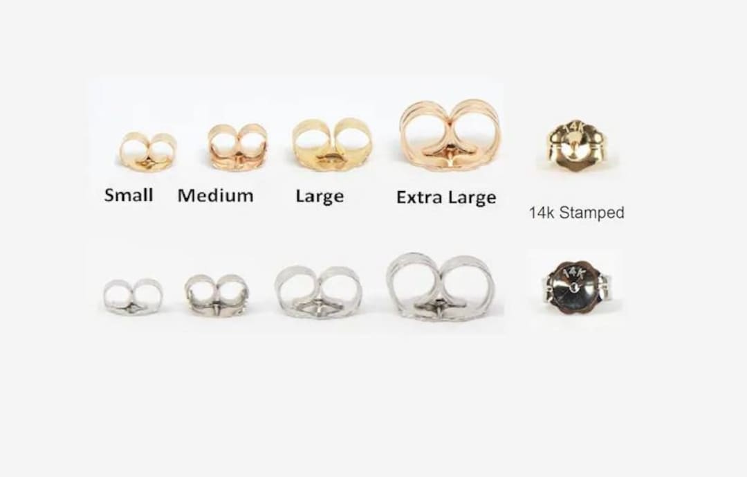 14K Solid Gold Push Backs Findings| Replacement Backing | Butterfly ...