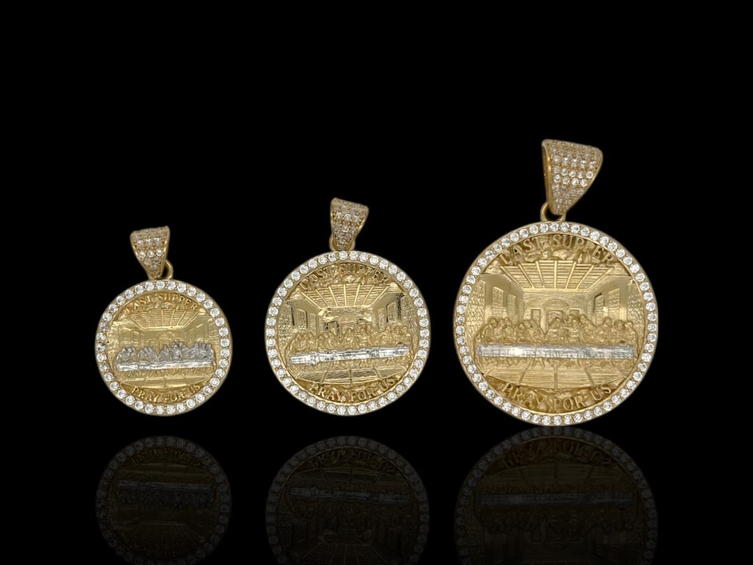 10K Yellow Gold Apostles Last Supper Charm/pendant, Authentic, Textured ...