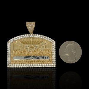 10K Yellow Gold Apostles Last Supper Charm/pendant, Authentic, Textured ...