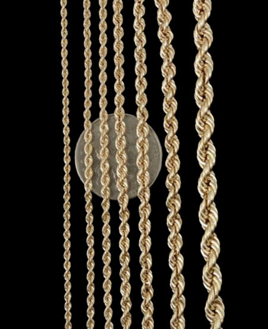 14K Solid Gold Rope Chain Gold Rope Necklace 2mm 2.3mm 2.5mm - Etsy