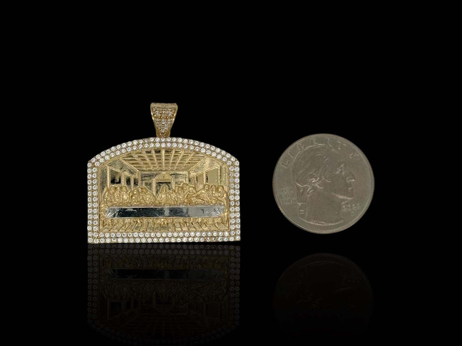 10K Yellow Gold Apostles Last Supper Charm/pendant, Authentic, Textured ...
