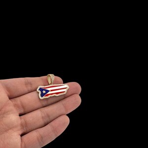 Puerto Rico Cz Pendant - 14K Yellow Gold - Etsy