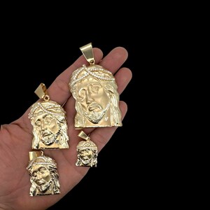 Jesus Head Pendant - 10K Yellow Gold - Etsy