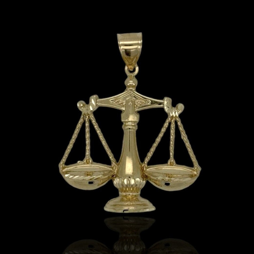 Scales of Justice Pendant - 10K Yellow Gold - Etsy