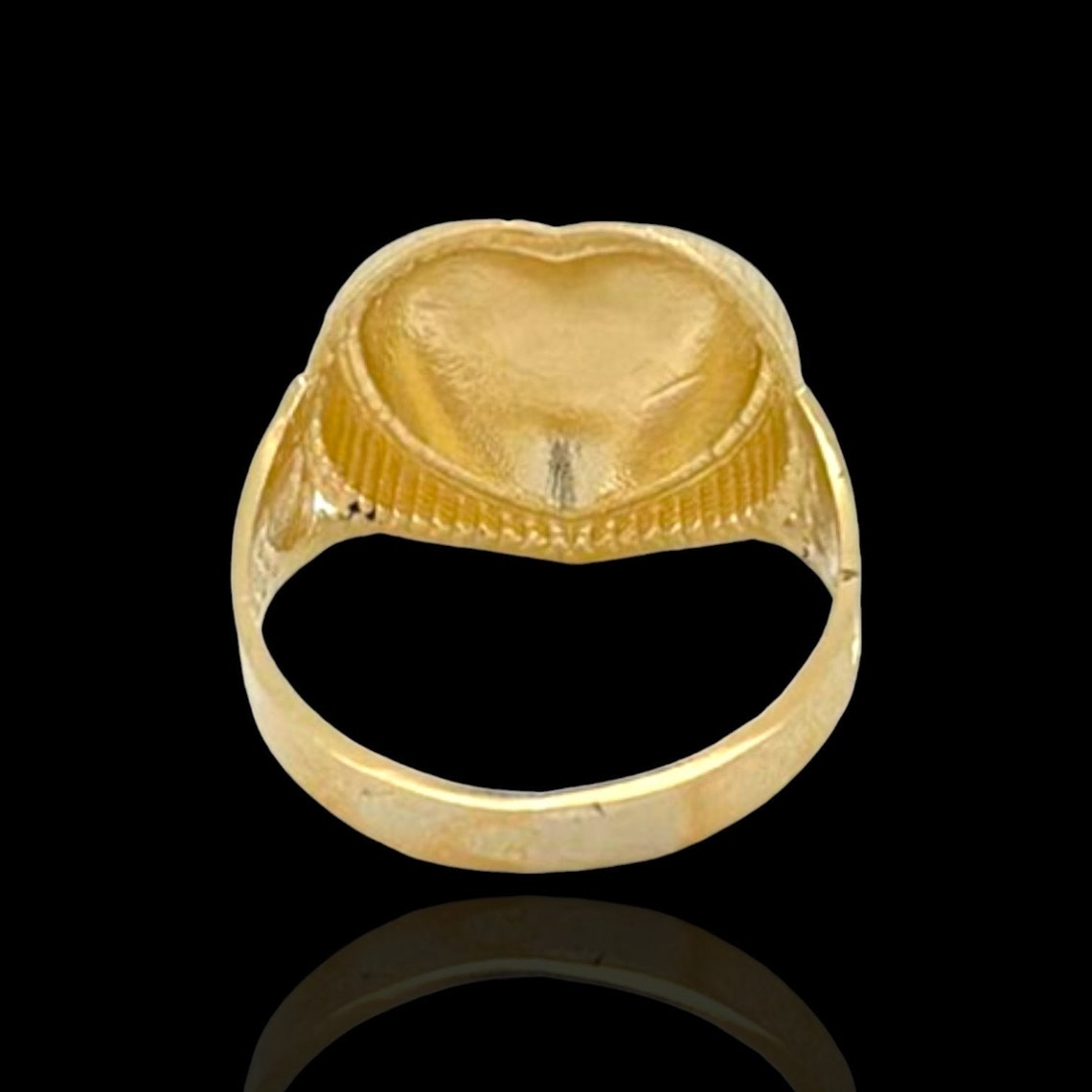 Puffed Heart Ring - 10K Yellow Gold - Etsy