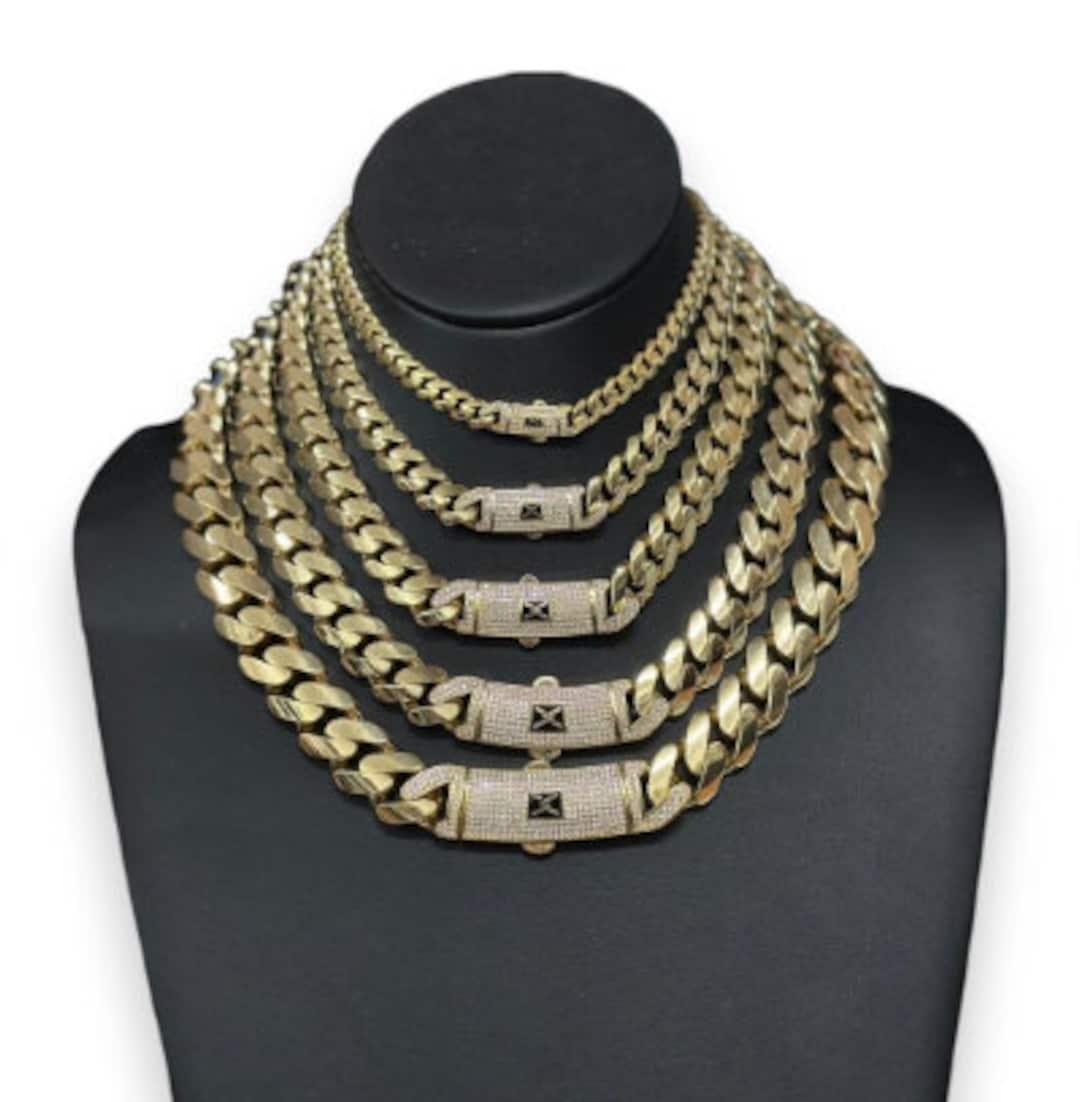 Monaco Chain - 10K Yellow Gold - Etsy