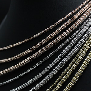 10k SOLID Real Gold Diamond Cut Ice Link Chain Necklace Rose Gold ...