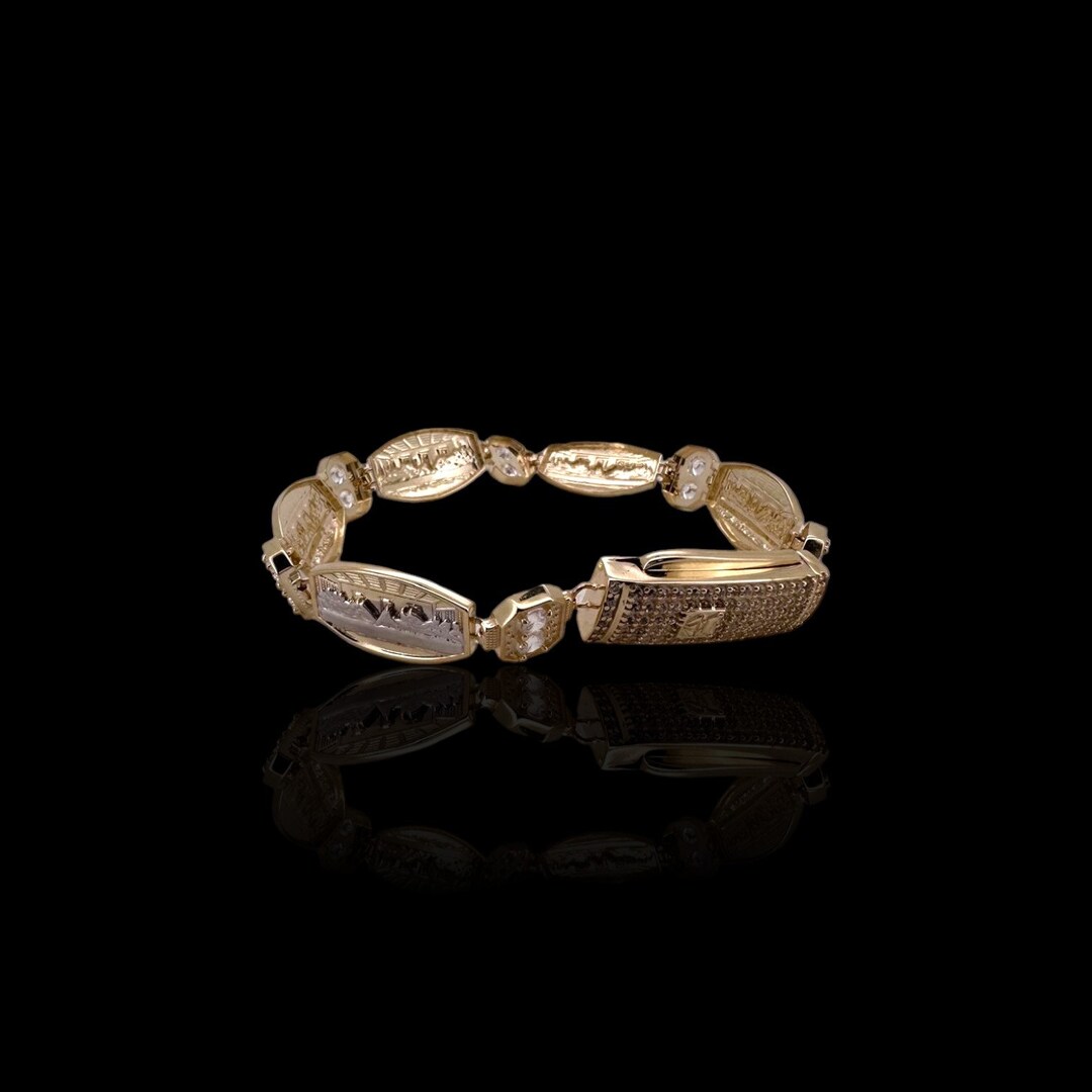 Last Supper Cz Bracelet - 10K Yellow Gold - Etsy