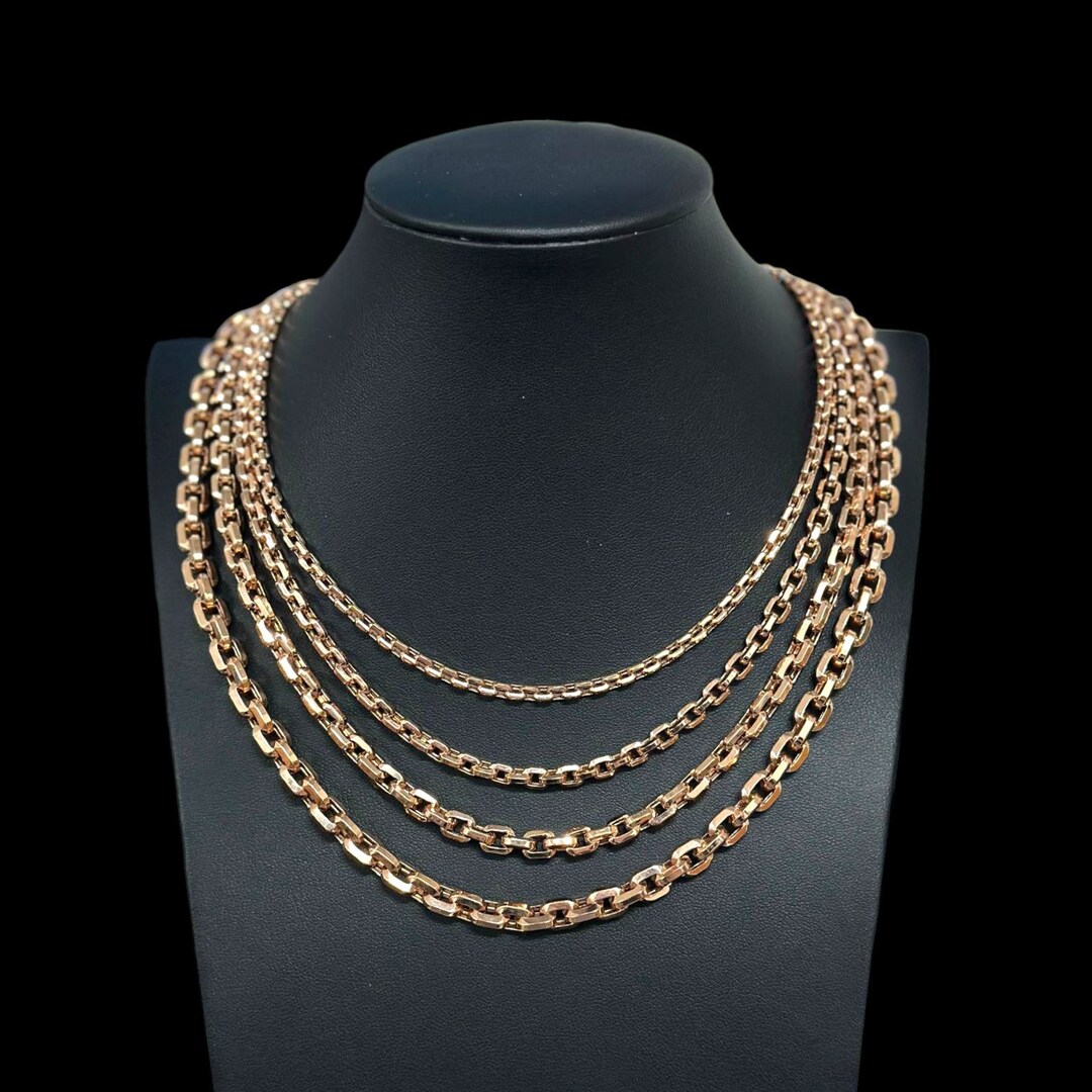 Anchor Link Chain - 10K Rose Gold - Etsy