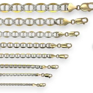 Mariner Link Two Tone Bracelet - 10K Yellow Gold Solid - Etsy