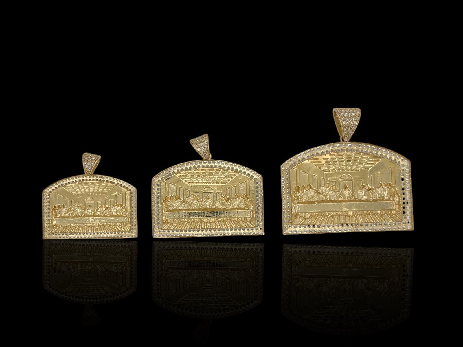 10K Yellow Gold Apostles Last Supper Charm/pendant, Authentic, Textured ...