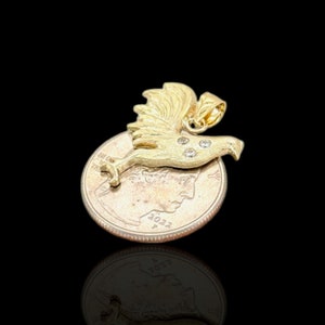 Chicken Cz Pendant - 10K Yellow Gold - Etsy
