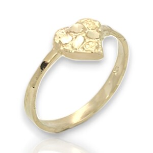 10k Solid Gold Nugget Heart Love Ring for Women/girl - Etsy