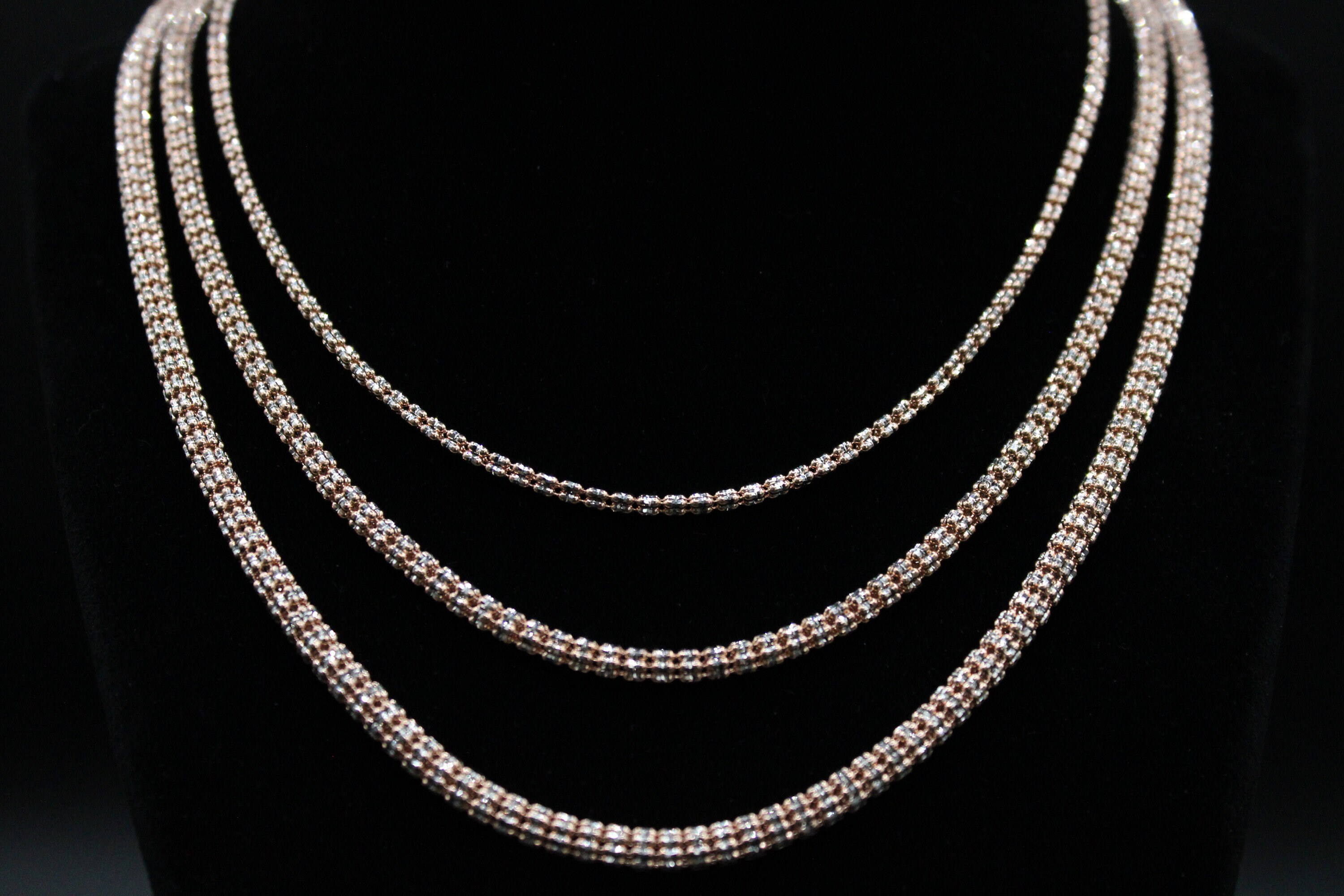 10k SOLID Real Gold Diamond Cut Ice Link Chain Necklace Rose - Etsy