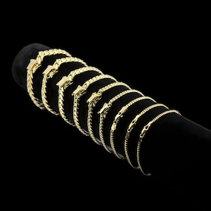 10K Fully Solid Gold Miami Cuban Chain Bracelet , 10k Yellow Gold 2mm-9.5mm Men and Women,10k ...