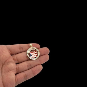 Puerto Rico Medallion Cz Pendant - 14K Yellow Gold - Etsy