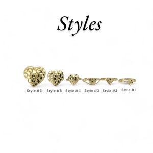 10k Solid Gold Nugget Heart Love Ring for Women/girl - Love Heart Ring ...