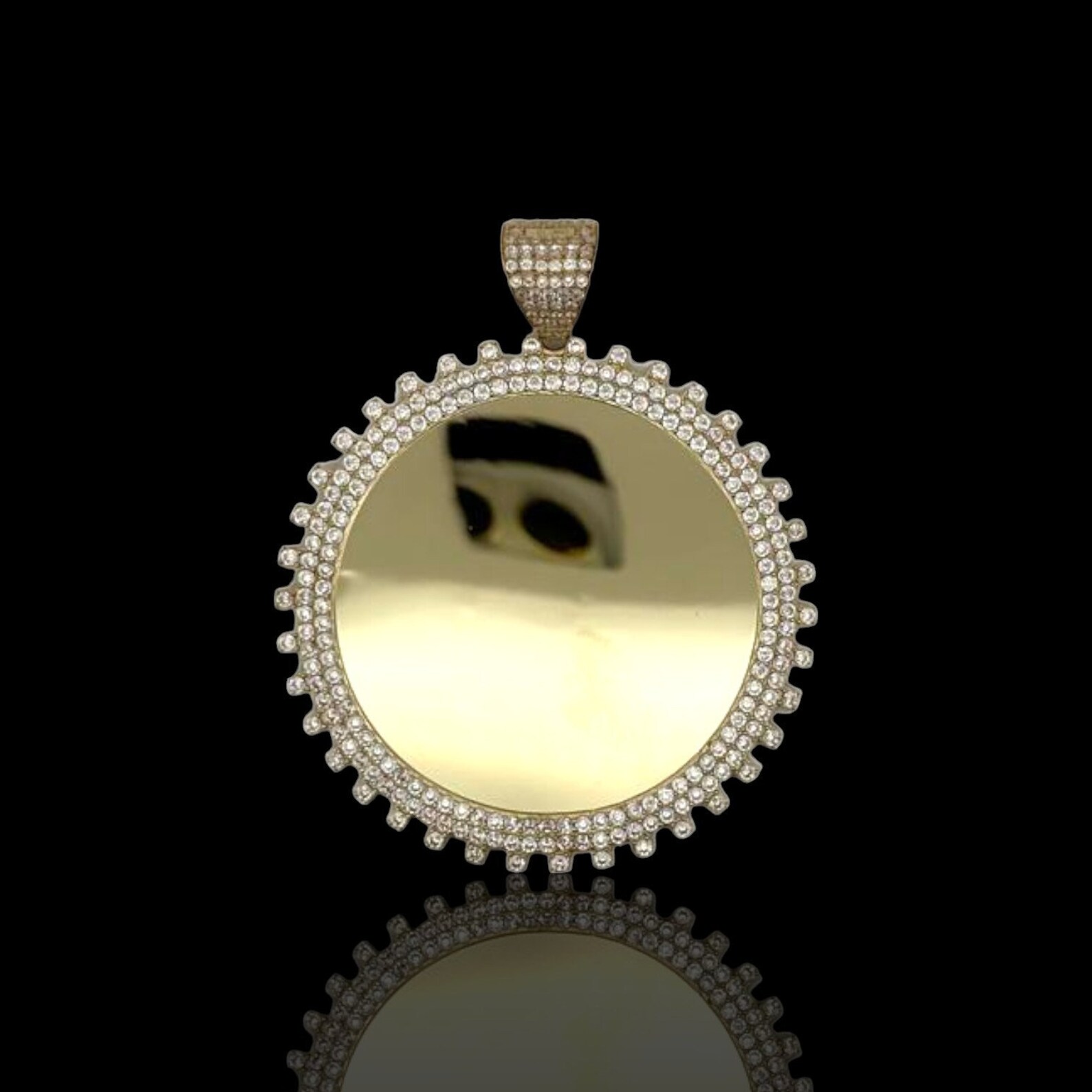 Circle Custom Picture Pendant - 10K Yellow Gold - Etsy