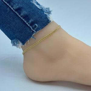 10K Anklet - Miami Cuban Anklet , Double Miami Cuban Gold Anklet, 10K ...