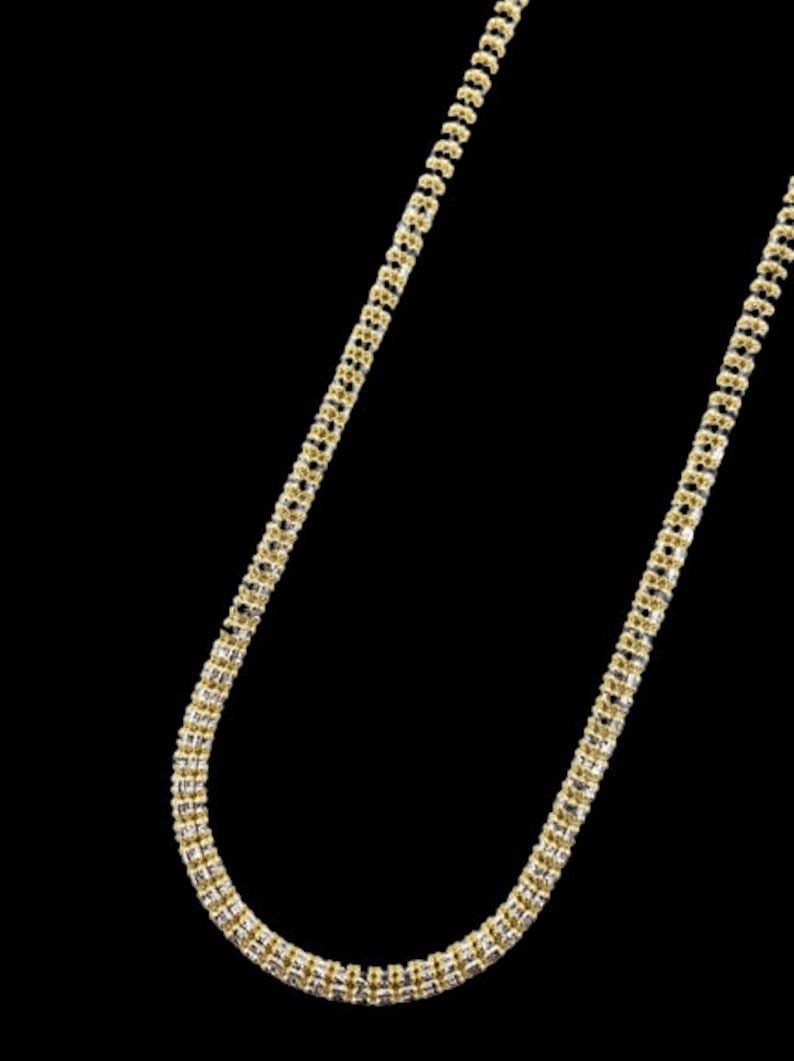 10k SOLID Real Gold Diamond Cut Ice Link Chain Necklace , 3-4.5mm ...