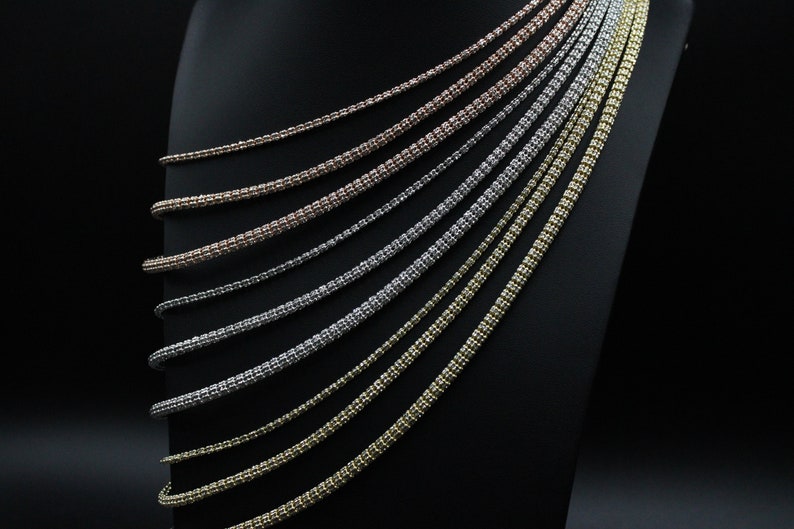 10k SOLID Real Gold Diamond Cut Ice Link Chain Necklace Rose Gold ...