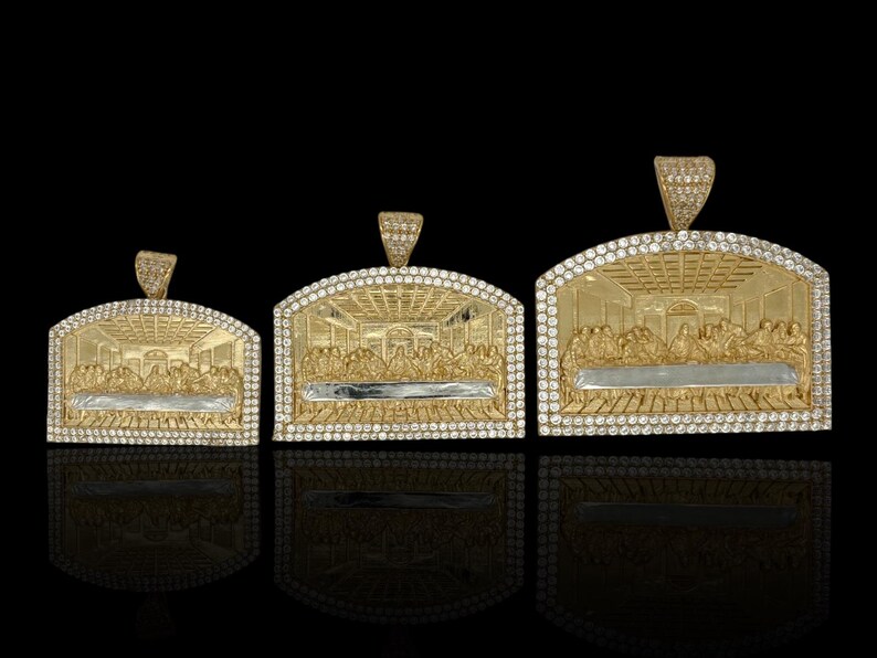 10K Yellow Gold Apostles Last Supper Charm/pendant, Authentic, Textured ...