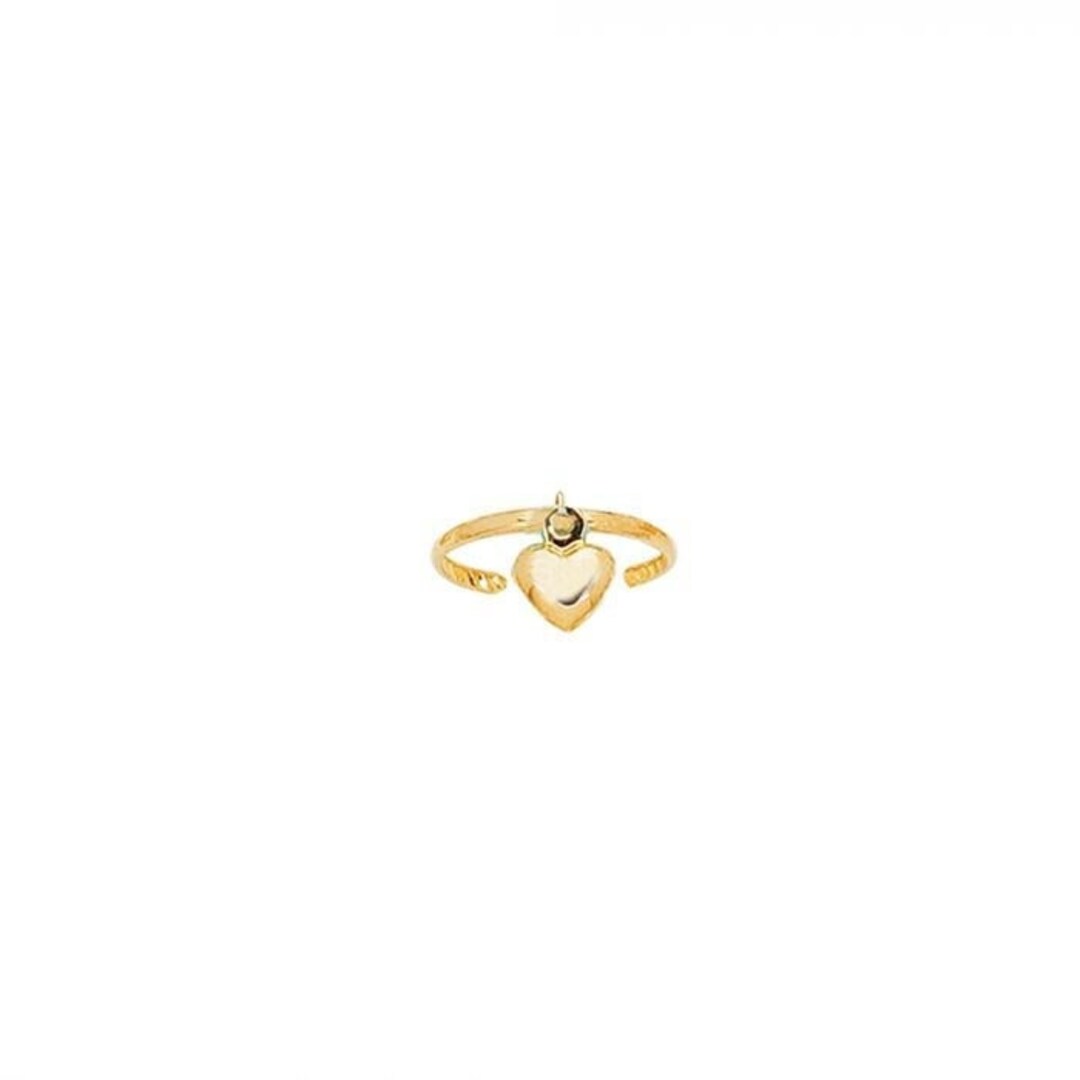 14K Yellow Gold Dangling Heart Toe Ring - Real Gold - Solid Gold - Etsy