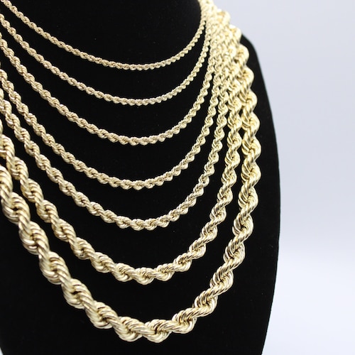10K Solid Gold Rope Chain Gold Rope Necklace 2mm 2.5mm 2.8mm - Etsy UK