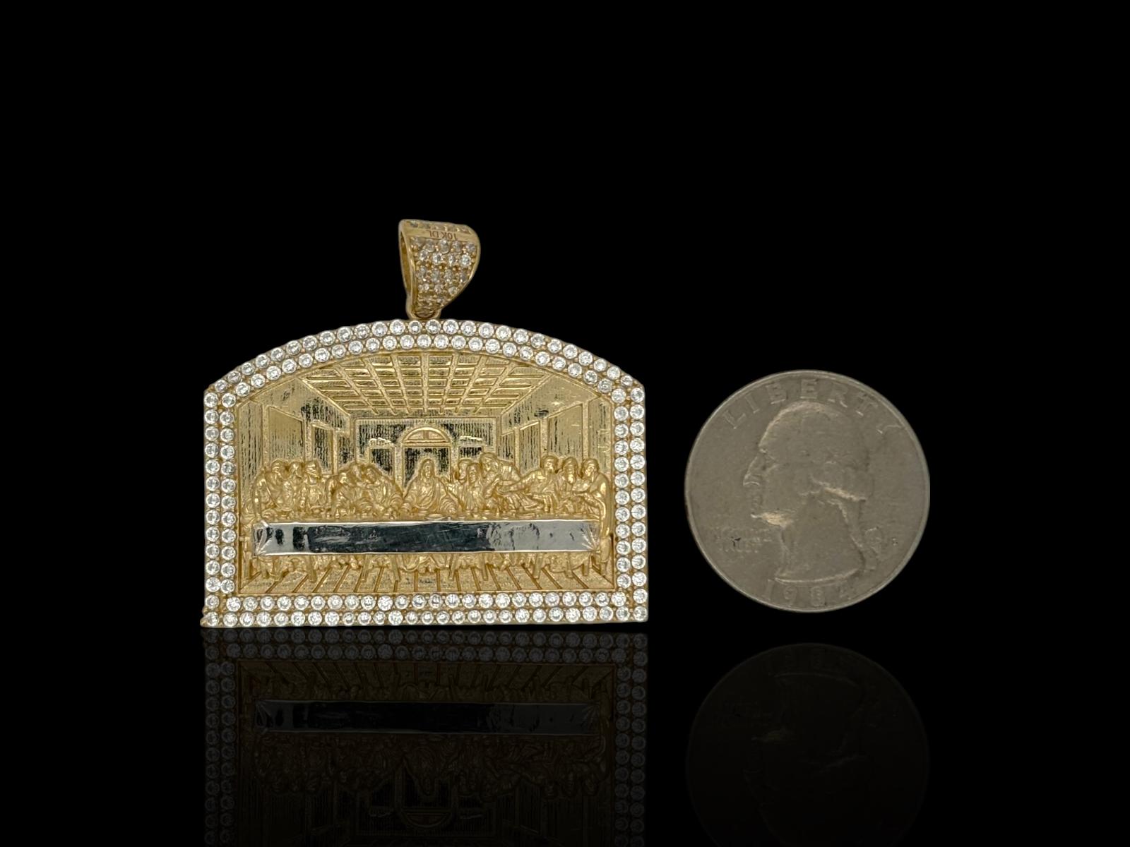 10K Yellow Gold Apostles Last Supper Charm/pendant, Authentic, Textured ...