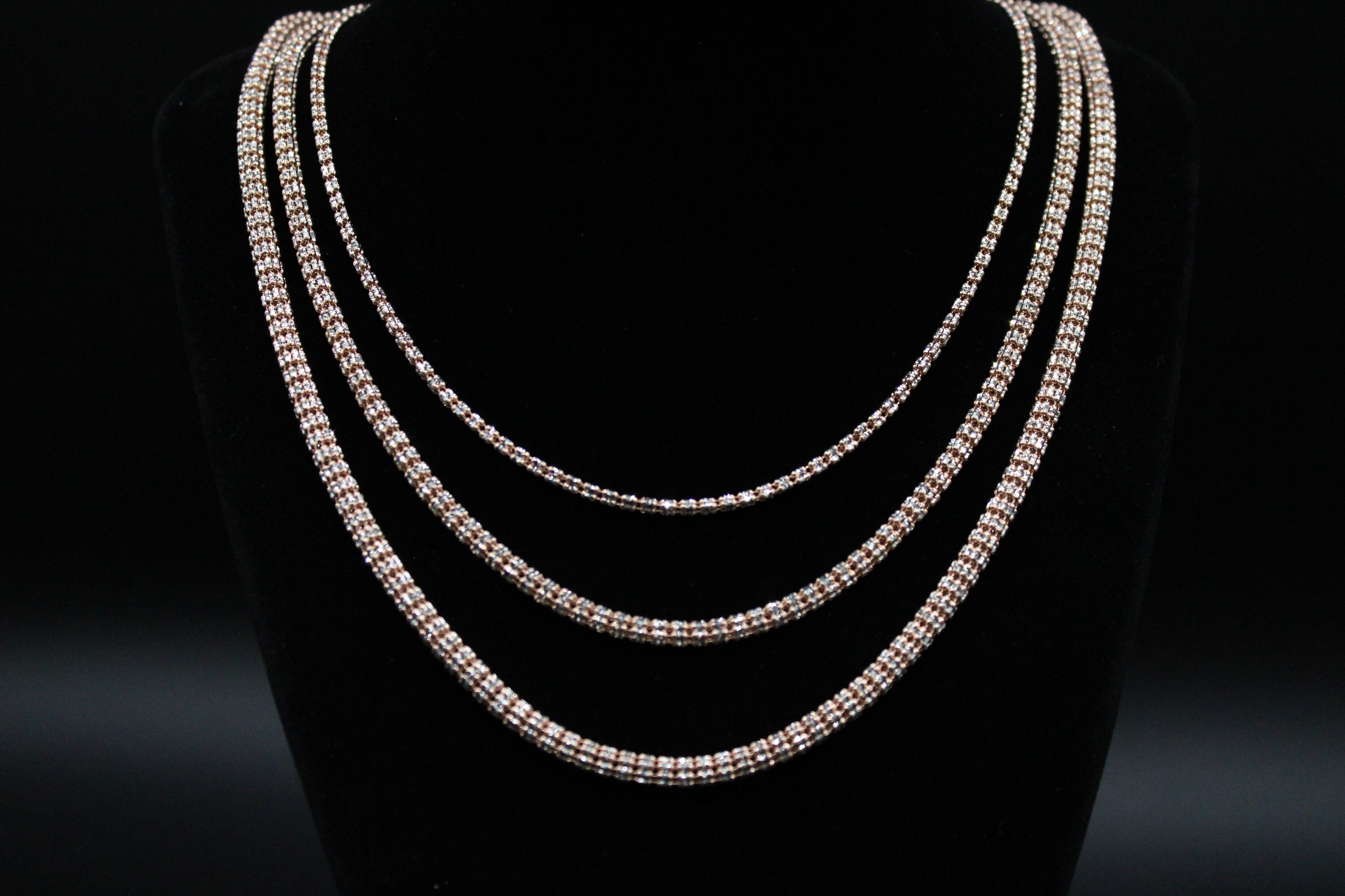 10k SOLID Real Gold Diamond Cut Ice Link Chain Necklace Rose - Etsy