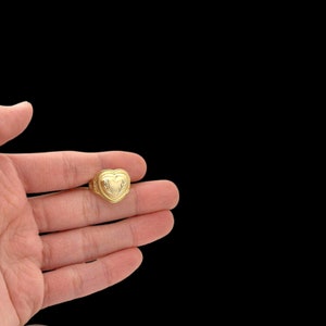 Puffed Heart Ring - 10K Yellow Gold - Etsy